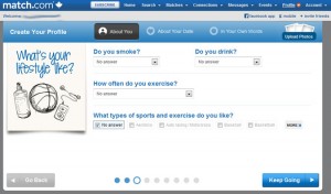 Match Profile Questions and Sign Up Process